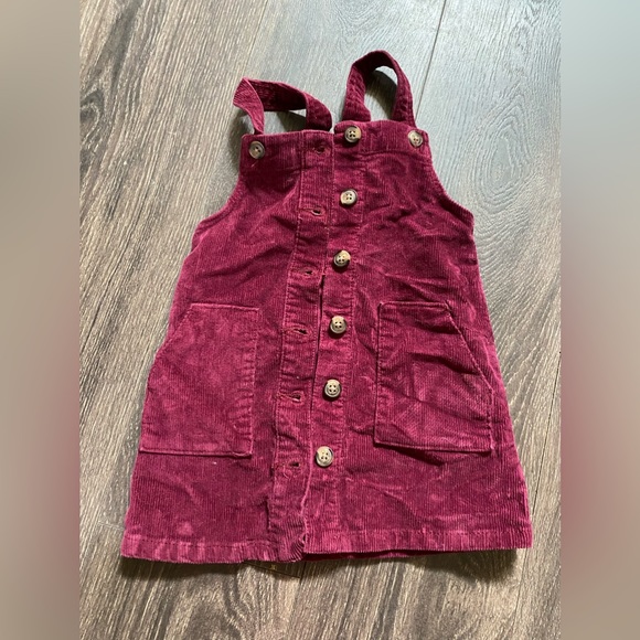 wonder nation | Dresses | Toddler Overall Dress Red Maroon Corduroy 3t ...